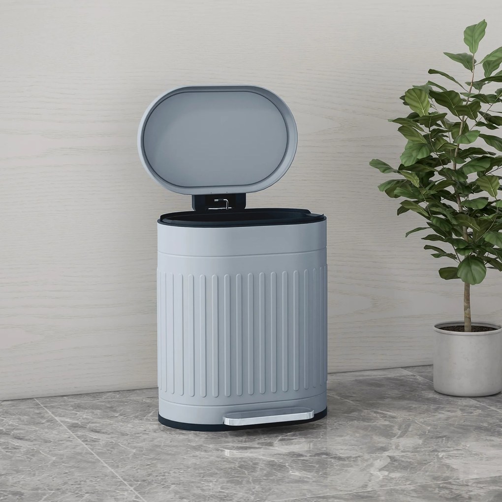 Mülleimer 20L Treteimer mit Deckel Fußpedal herausnehmbarem Inneneimer Soft-Close-Funktion 36,5 x 31,2 x 45 cm, Grau