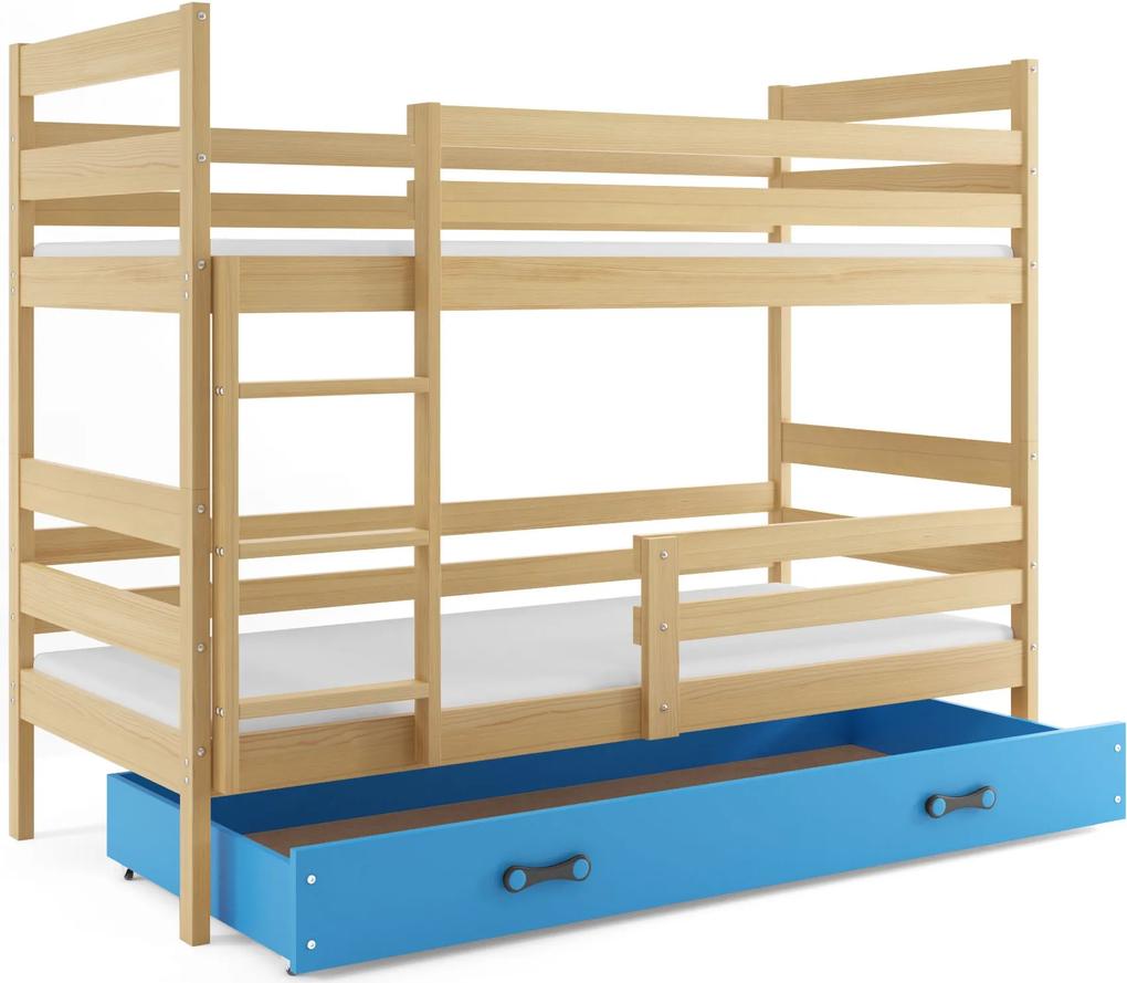 BMS Group Dětská patrová postel s úložným prostorem ERYK borovice Velikost postele: 190x80 cm, Barva šuplíku: Bílá