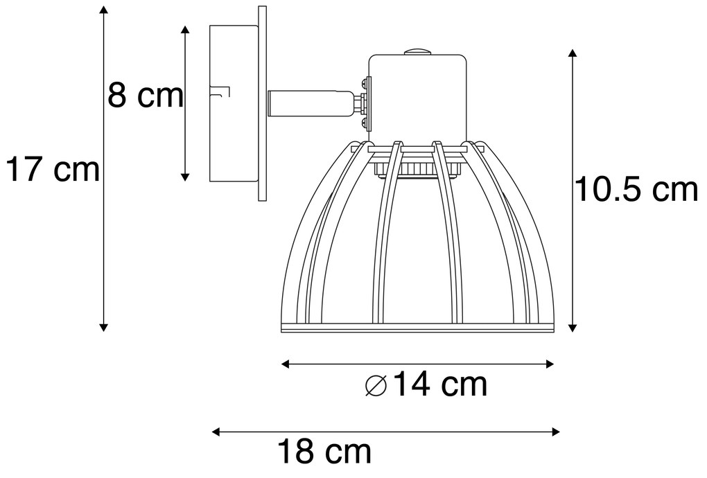 Průmyslová nástěnná lampa černá - Fotu