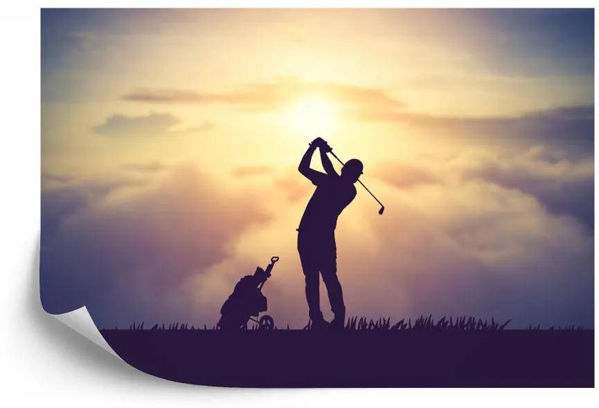 Fototapeta Golfista Na Pozadí Západu Slunce Vliesová tapeta 180x120