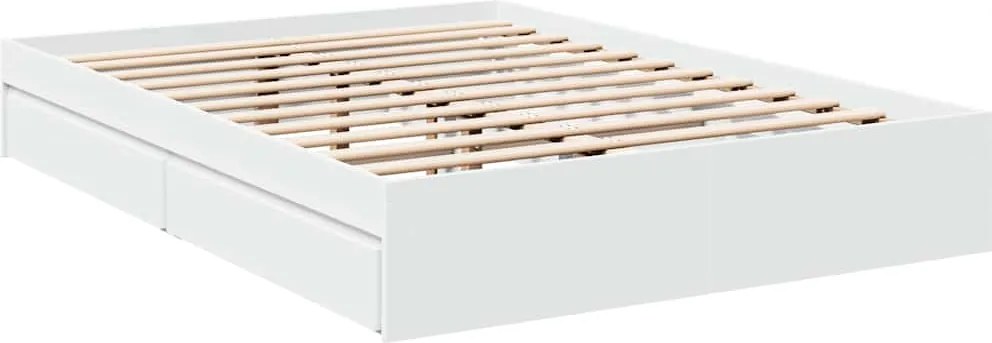 Rám postele se zásuvkami bílý 120 x 200 cm kompozitní dřevo 3280664