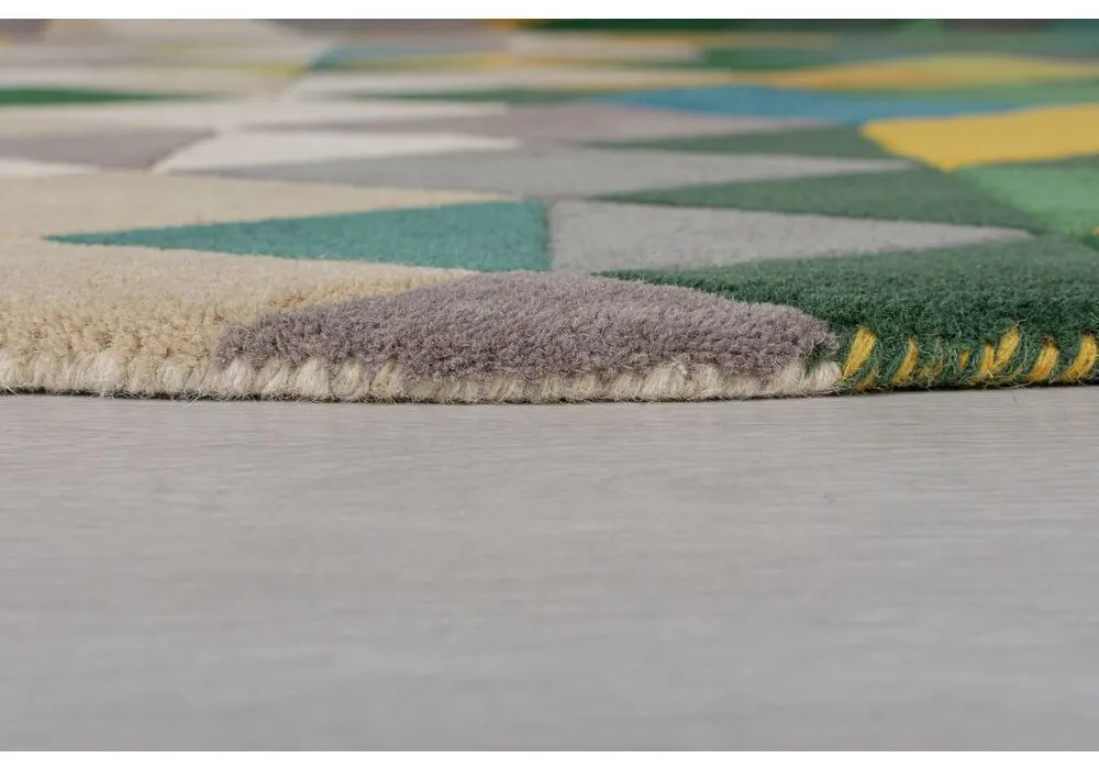 Flair Rugs, Ručně všívaný kusový koberec Illusion Prism Green/Multi kruh, 160x160 (průměr) kruh, vícebarevná, ložnice