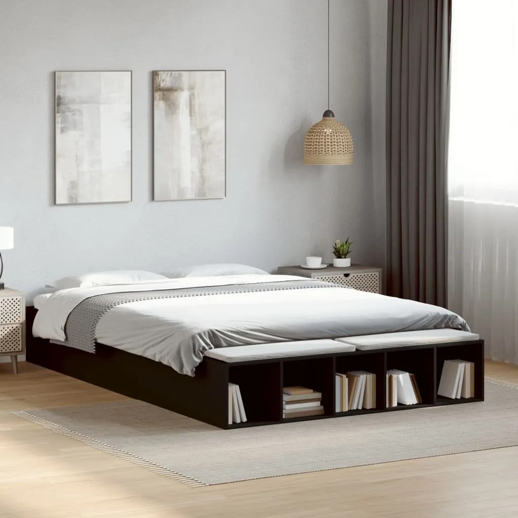 Rám postele betonově šedý 75 x 190 cm kompozitní dřevo