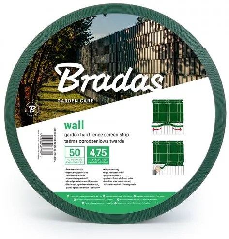 Bradas Stínící fólie na plot 4,75cm x 50m Green 1200g/m2
