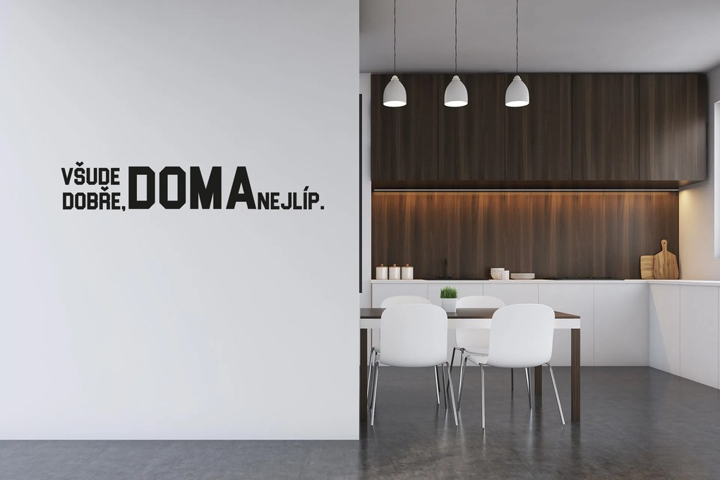 Samolepka na zeď Všude dobře Barevná varianta: Černá, Velikost (šířka x výška): 50x9cm
