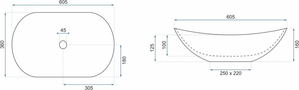 Rea Royal Sand, umyvadlo na desku 62x37x16 cm, imitace kamene, REA-U6502