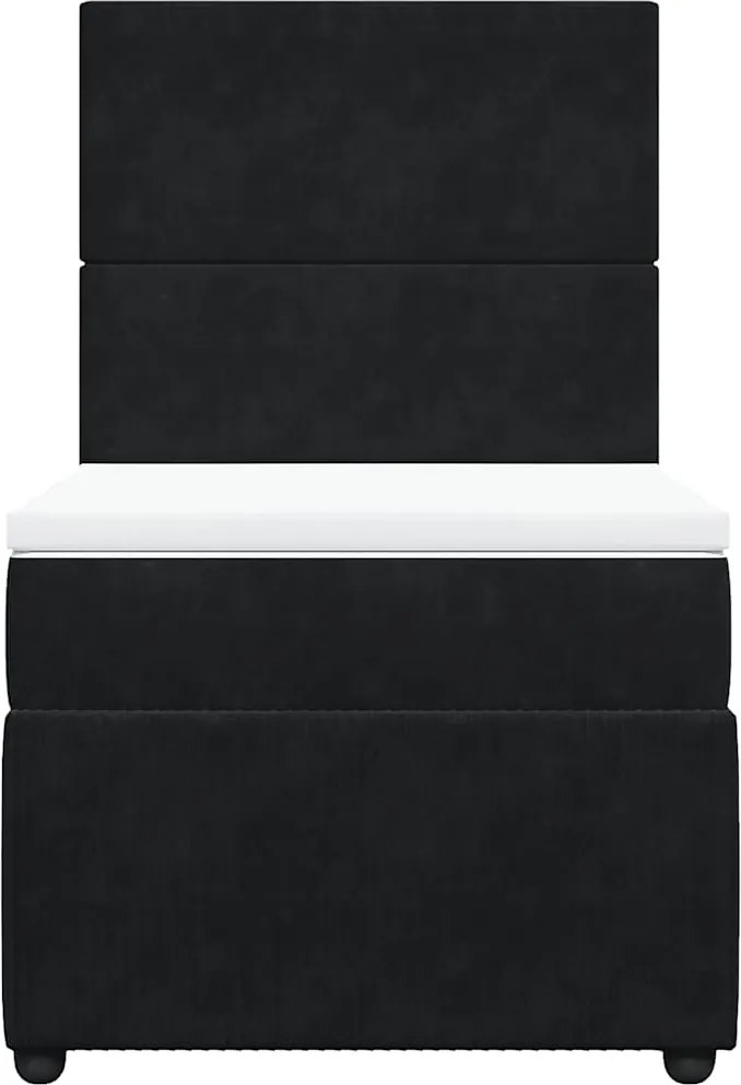 Box spring postel s matrací černá 90x190 cm samet 3294510
