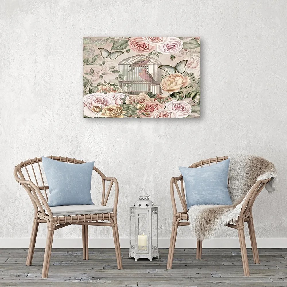 Gario Obraz na plátně Klec v květinách - Andrea Haase Rozměry: 60 x 40 cm