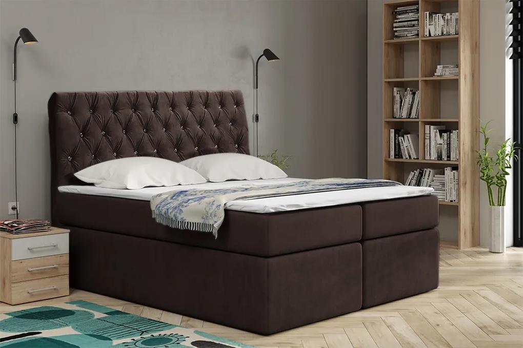 Eka Kontinentální čalouněná postel Luxurious - Cassablanca (200x200 cm) Barva látky Trinity: (2325) Okrová