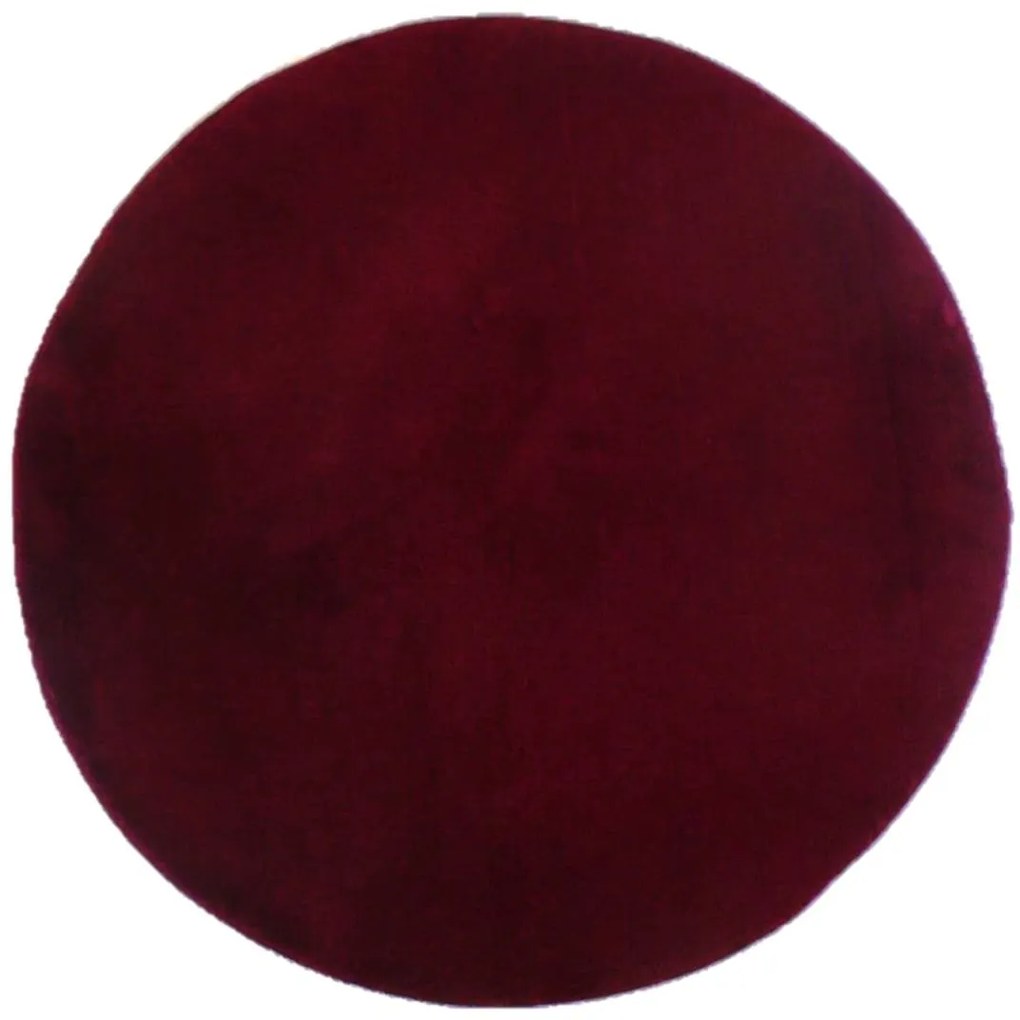 ROUTNER Koupelnová předložka UNI COLOR Bordo - Bordo / Kruh Ø 90 cm