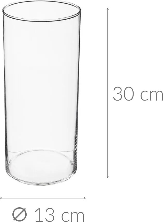 Skleněná váza CYLINDER, 30 cm