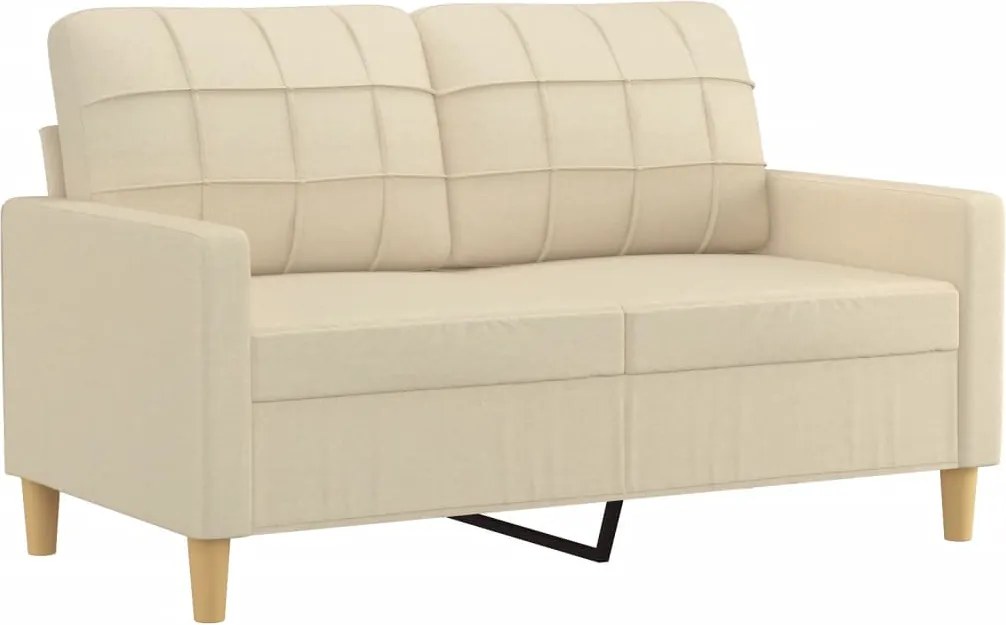 2místná pohovka s polštáři krémová 120 cm textil 3200776