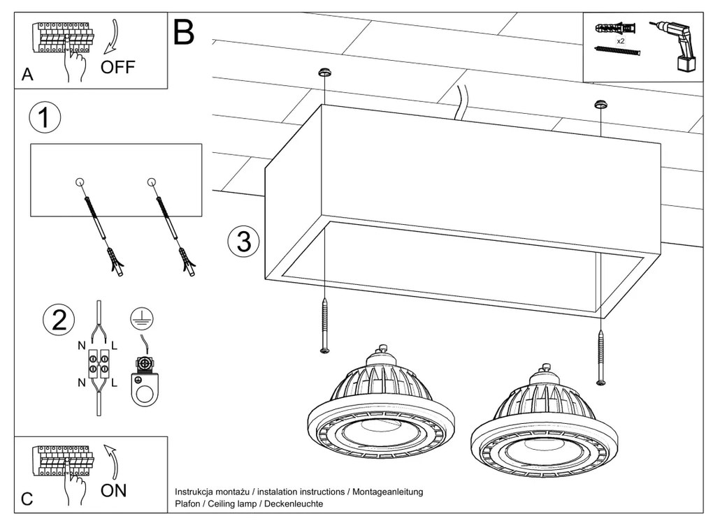 Stropní svítidlo Quatro Maxi, 1x dřevěné stínítko