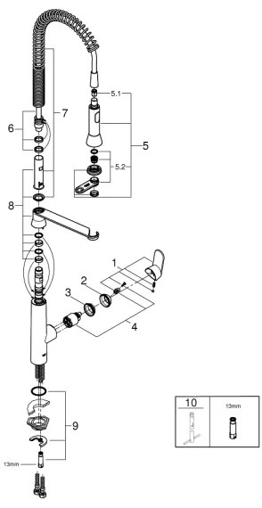 GROHE 32950000 - Dřezová baterie K7 lesklý chrom