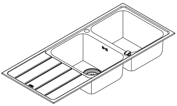 GROHE 31588SD1 - Dřez K500 1160 × 500 mm nerez
