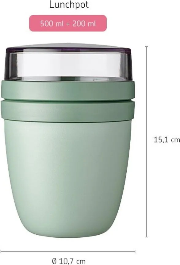 Dělený/na jogurt svačinový box 2 ks Ellipse – Mepal