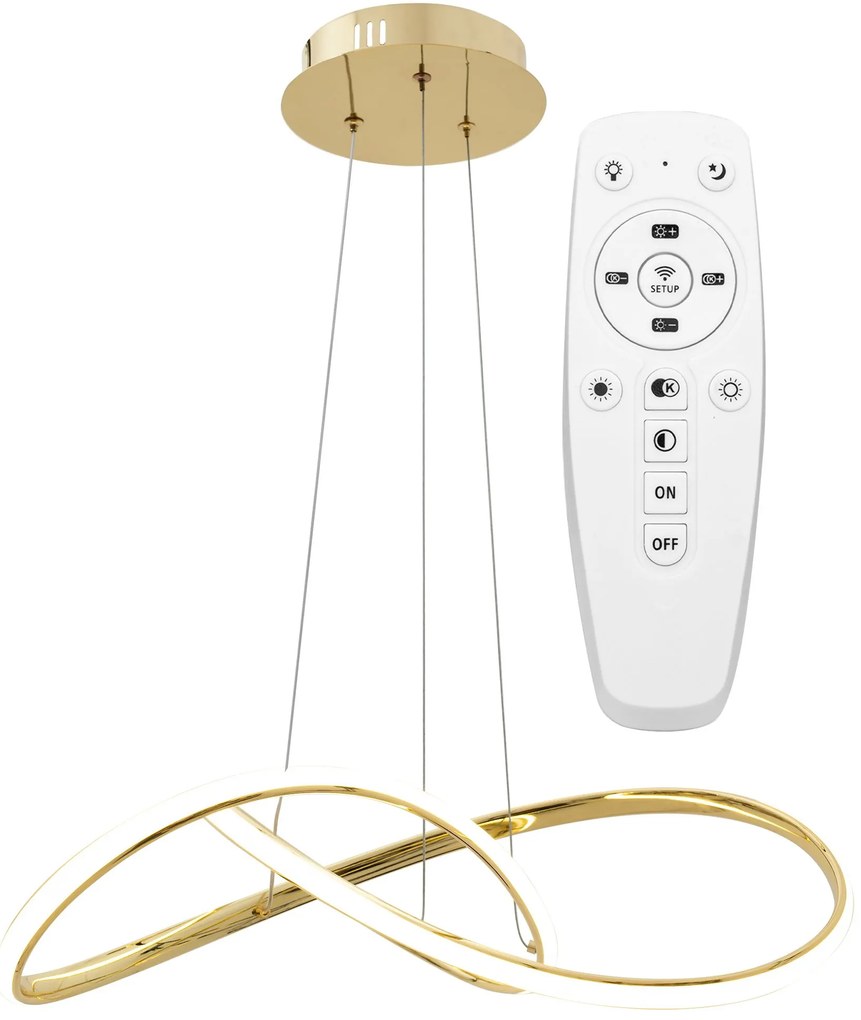 Toolight - LED závěsné svítidlo APP394-CP + dálkové ovládání, zlatá, OSW-06910