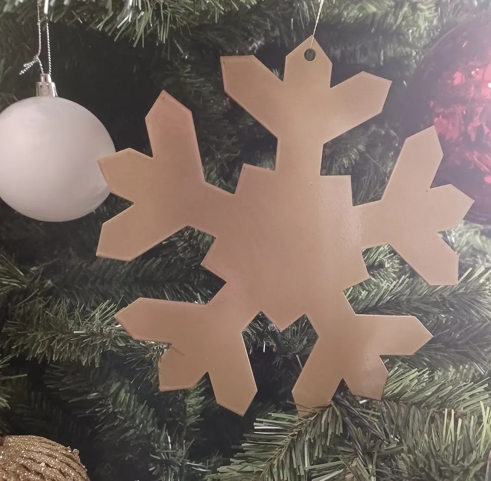 Vánoční ozdoba vločka zlatá kovová 10 cm, venkovní
