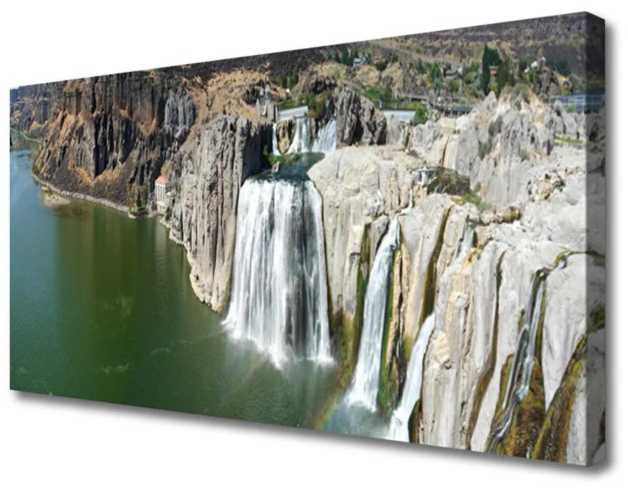 Obraz na plátně Vodopád Jezero Krajina 140x70 cm