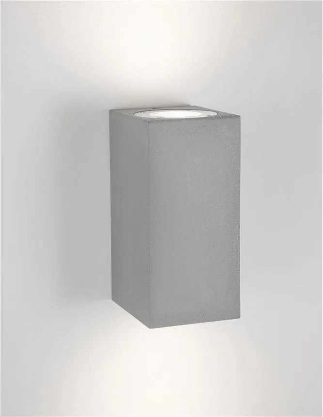 NV 9790552 Venkovní nástěnné svítidlo FUENTO šedý beton skleněný difuzor GU10 2x7W IP65 100-240V bez žárovky světlo nahoru a dolů - NOVA LUCE