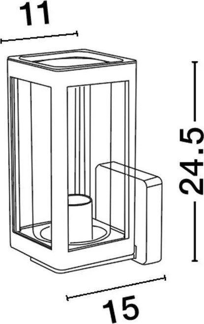 NV 9060192 Venkovní nástěnné svítidlo FIGO tmavě šedý hliník a čiré sklo E27 1x12W 220-240V bez žárovky IP54 - NOVA LUCE