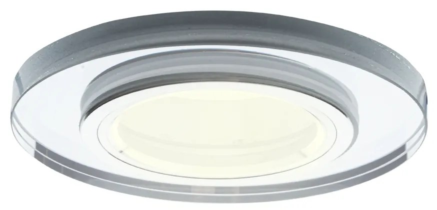 Podhledové svítidlo Glass Round, 1x skleněné/stříbrné kovové stínítko, s