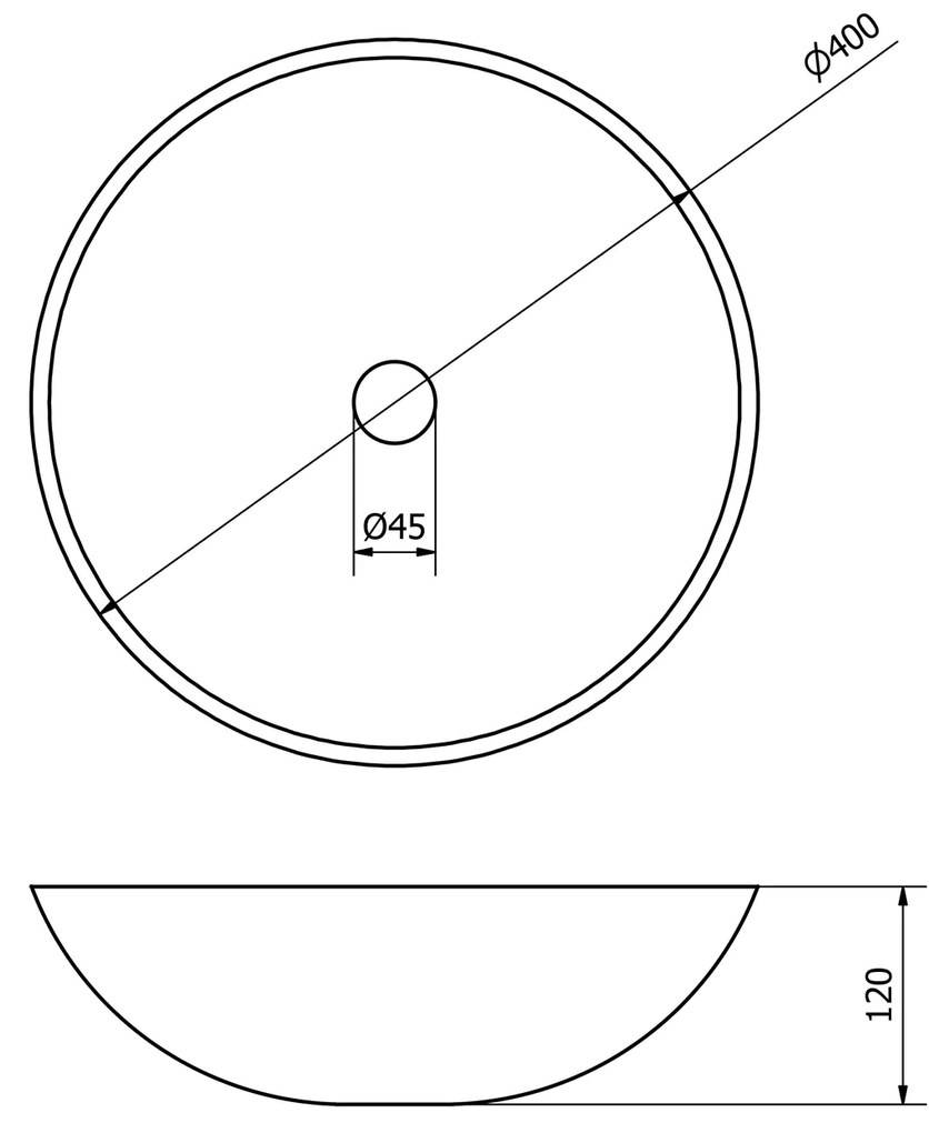 Sapho, BLOK kamenné umyvadlo průměr 40cm, bílý mramor, leštěný, 2401-34