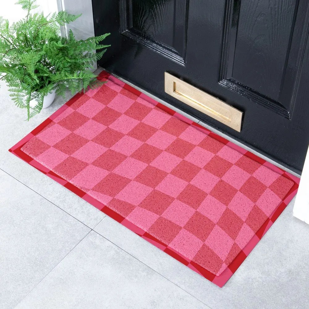 Rohožka z recyklovaného plastu 40x70 cm Wavy Checkerboard – Artsy Doormats