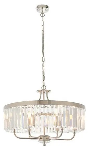 Endon 90263 - Lustr na řetězu CHESTERFIELD 6xE14/6W/230V pr. 55 cm lesklý chrom 90263