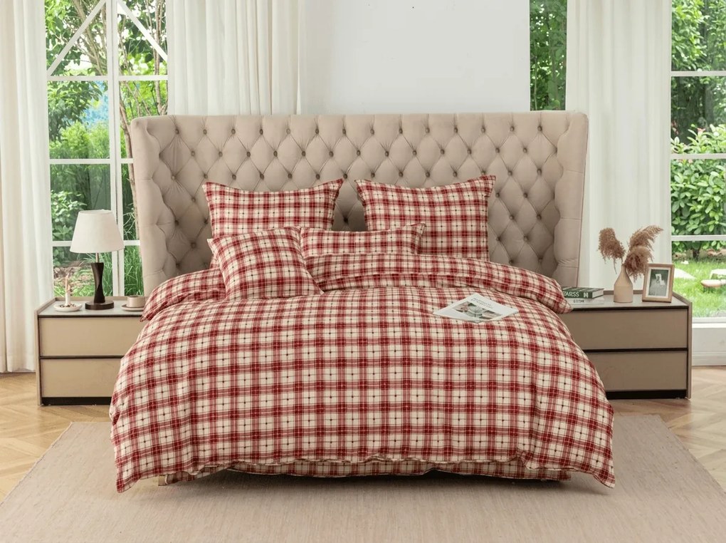 Povlečení z mikrovlákna TARTAN HEART barevné Rozměr povlečení: 2 ks 70 x 90 cm | 200 x 220 cm