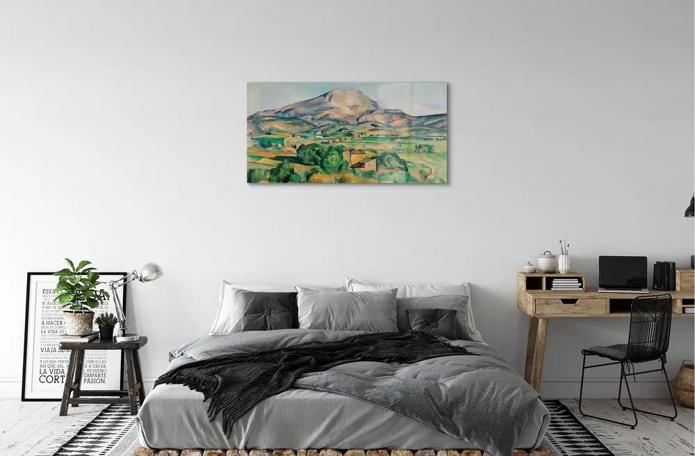 akrylový obraz Art louka s výhledem na vrchol 100x50 cm