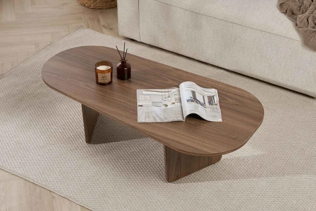 Designový konferenční stolek Nephrite 130 cm vzor ořech