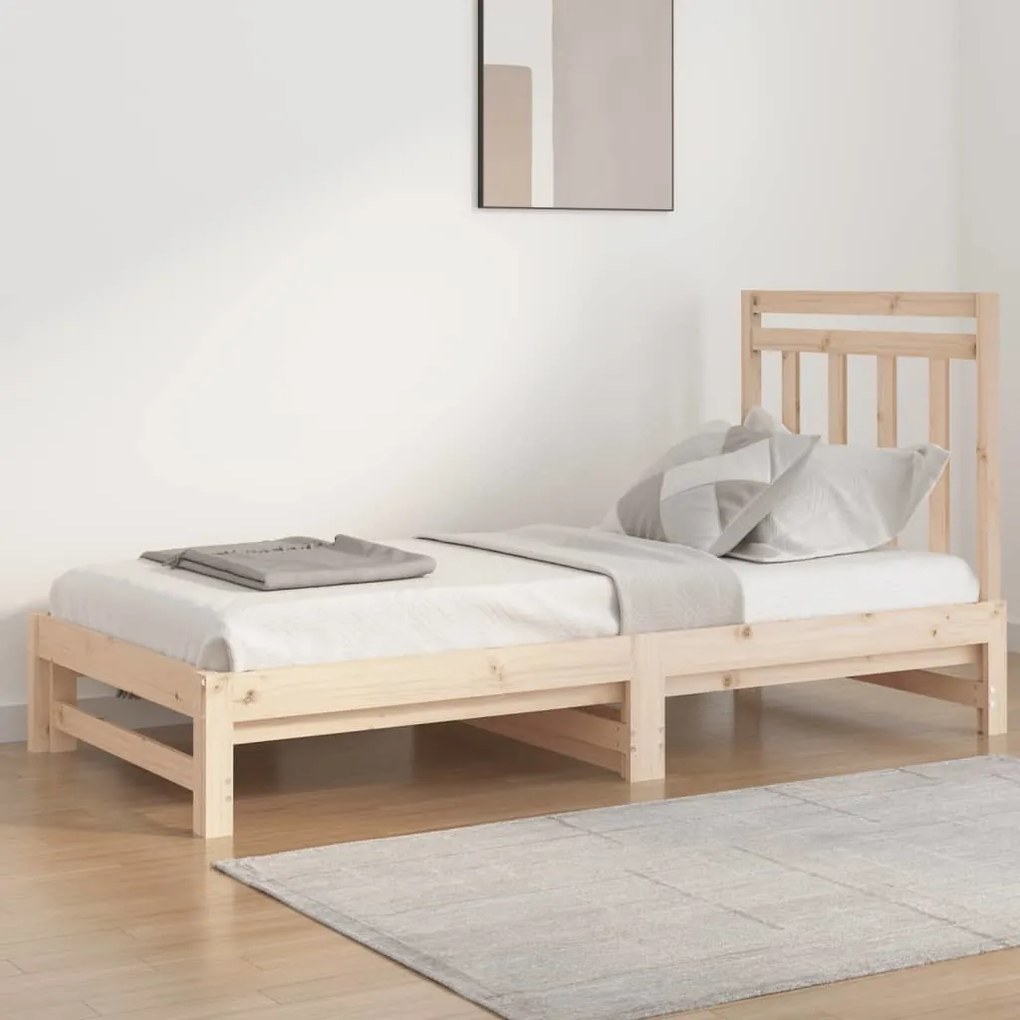 vidaXL Výsuvná postel 2x (90 x 190) cm masivní borovice [3108361] Barva: Černá