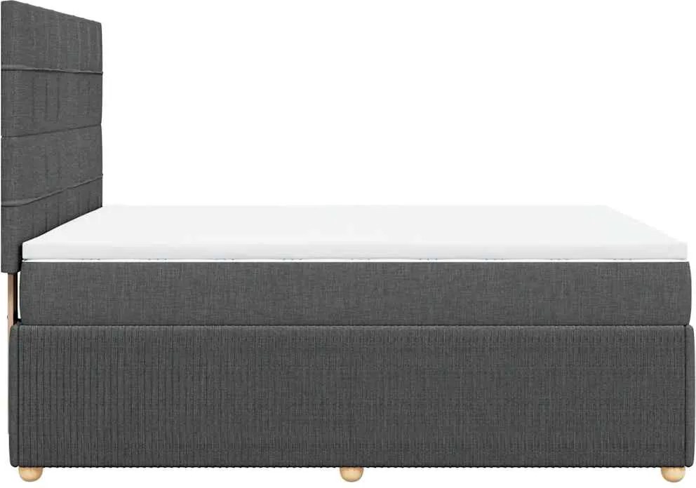 Box spring postel s matrací tmavě šedá 140x200 cm textil 3292080