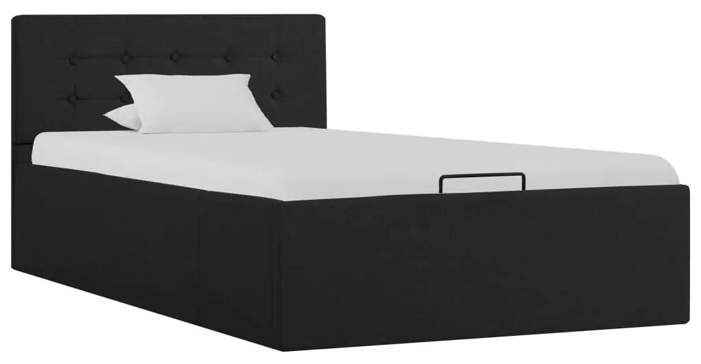 285571 vidaXL Rám postele s úložným prostorem tmavě šedý textil 100 x 200 cm