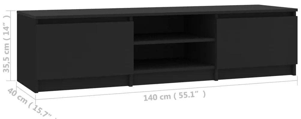 vidaXL Marketos TV stolek černý 140 x 40 x 35,5 cm kompozitní dřevo