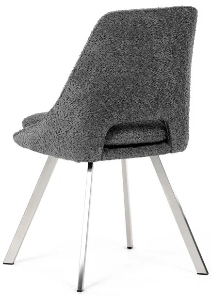 Jídelní židle, šedá, látka bouclé, DCL-W1174 GREY2