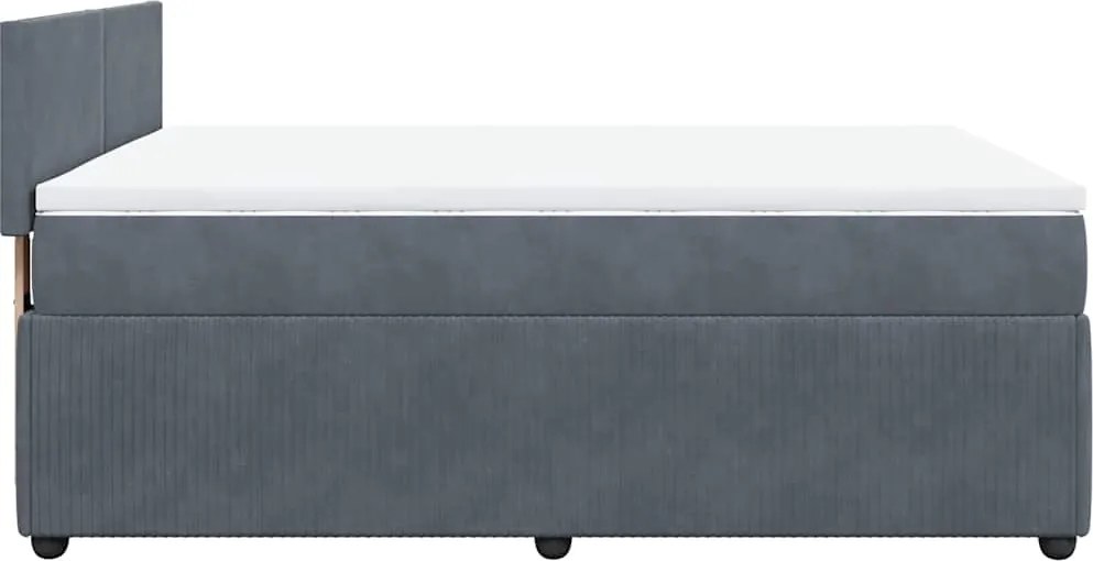 Box spring postel s matrací tmavě šedá 140x200 cm samet 3290053