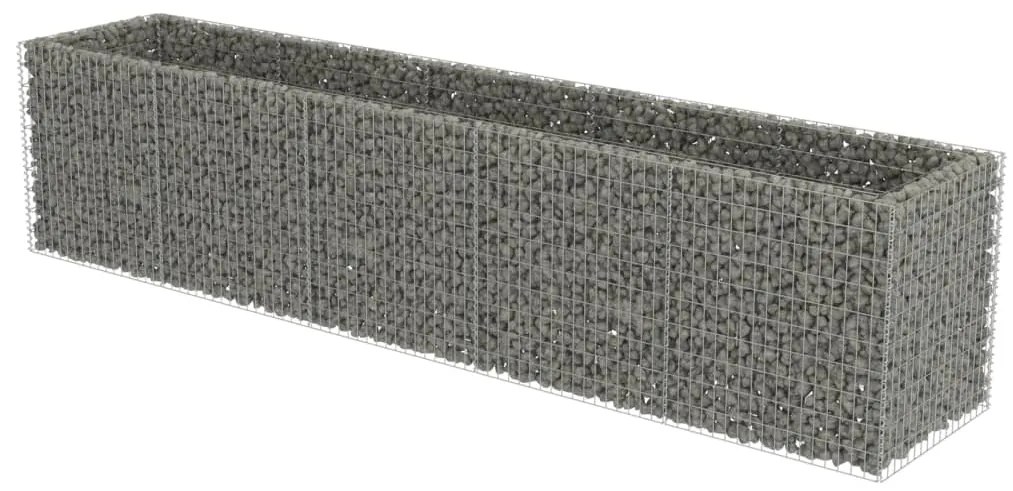 Gabionový vyvýšený záhon pozinkovaná ocel 450 x 90 x 100 cm 143552