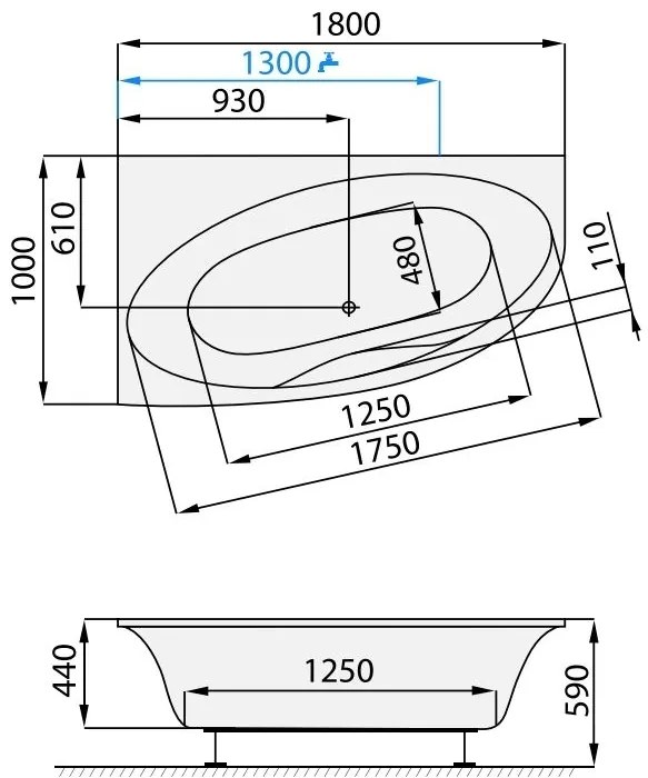 Santech LAGOON 180 x 100 cm SALAG180L vana akrylátová levá Koupelny Bernold