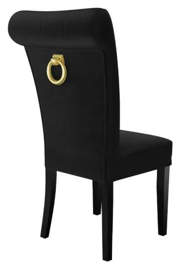 Čalouněná jídelní židle ST65 + klepadlo, Klepadlo: černá, Barva křesla: černá, Potah: Magic Velvet 2225