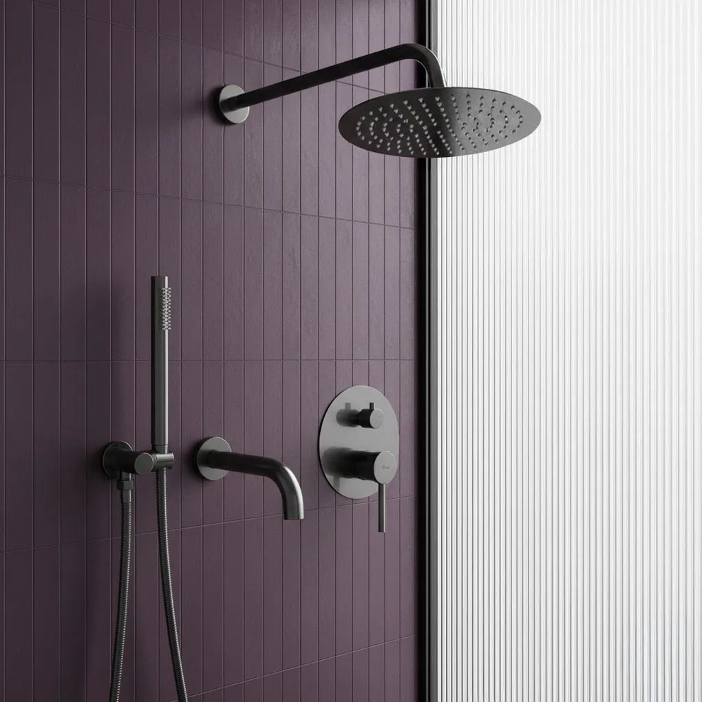 Rea Lungo, podomítkový vanovo-sprchový set + BOX, grafitová, REA-P6380