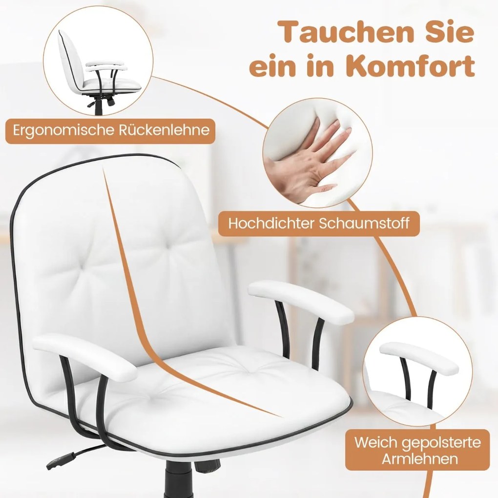 Costway Kancelářská židle ergonomická psací židle z umělé kůže
