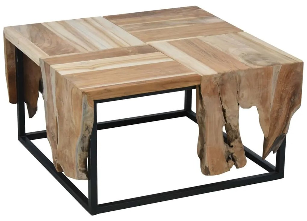436338 Ambiance Odkládací stolek teakové dřevo 65 x 65 x 35 cm