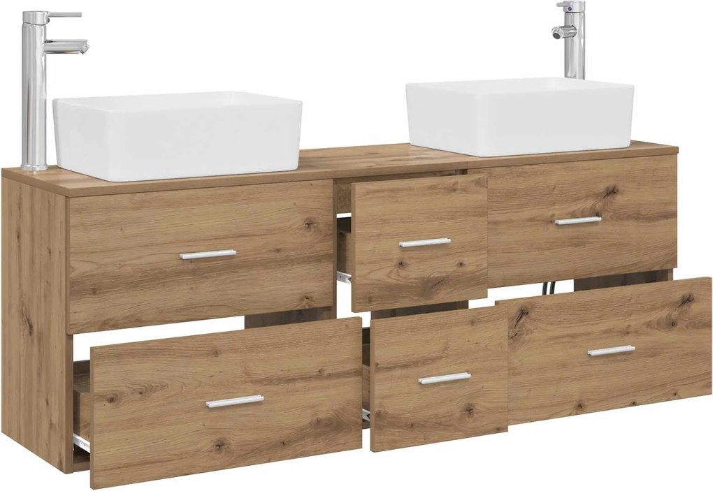 Sada koupelnových skříněk 3 ks Dub artisan 53 x 34,5 x 63 cm 3405866