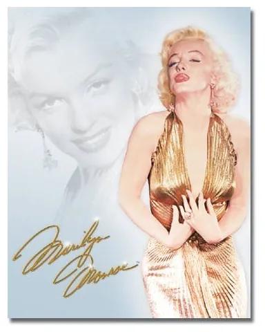Plechová cedule Monroe - Gold Dress 40 cm x 32 cm