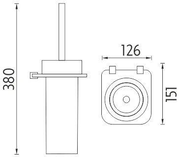 WC štětka s držákem nástěnná NIMCO BORMO BR X3-94W-26