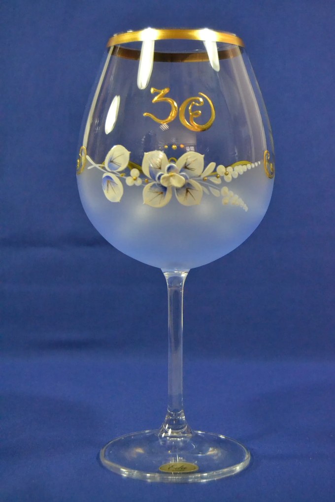 Výroční pohár na 30.narozeniny na VÍNO - modrý
