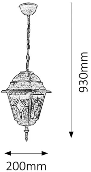 Rabalux 8184 - Venkovní lustr MONACO 1xE27/60W/230V