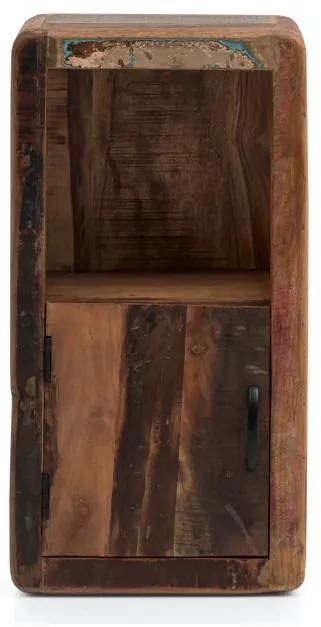 Masivní designová skříňka do koupelny Barma II z recyklovaného dřeva